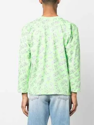 ERL Logo-print Long-sleeved T-shirt - Green