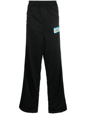 Vetements Logo-print Wide-leg Trousers - Black