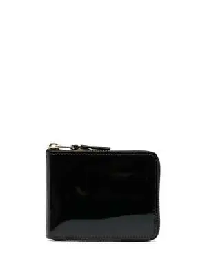 Comme Des Garçons Patent Leather Zipped Wallet - Black