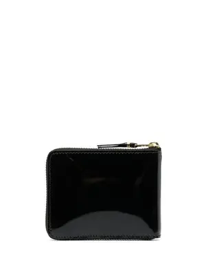 Comme Des Garçons Patent Leather Zipped Wallet - Black