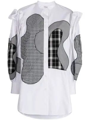 ENFOLD Patchwork Long-sleeved Shirt
