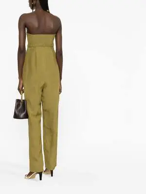 Alberta Ferretti Belted Strapless Jumpsuit