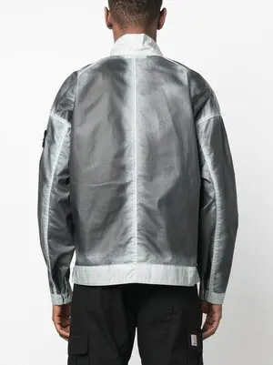 Stone Island Mussola Gommata-tc Hand-sprayed Windbreaker - Grey