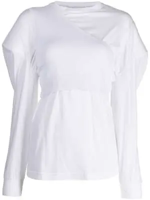 ENFOLD Asymmetric Blouse - White