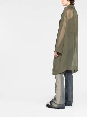 Rick Owens Sheer Silk Trench Coat