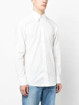Ralph Lauren Purple Label Plain Long-sleeve Cotton Shirt - White