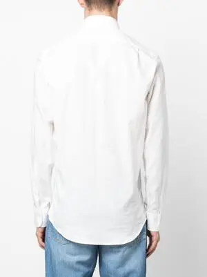 Ralph Lauren Purple Label Plain Long-sleeve Cotton Shirt - White