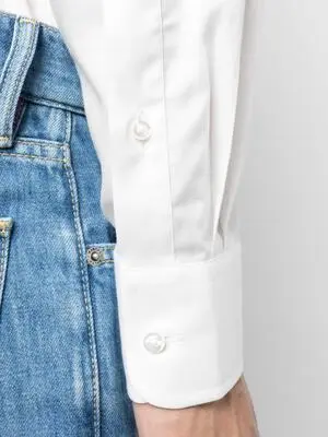 Ralph Lauren Purple Label Plain Long-sleeve Cotton Shirt - White