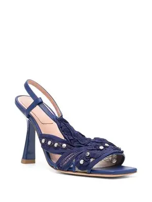 Alberta Ferretti 100mm Stud-embellished Slingback Sandals