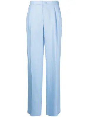 Tagliatore High-waisted Pleated Trousers - Blue
