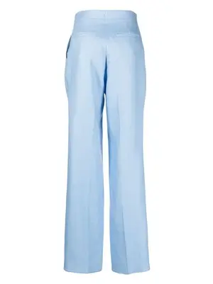 Tagliatore High-waisted Pleated Trousers - Blue