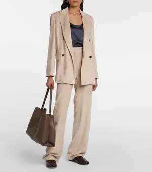 Brunello Cucinelli Double-breasted Corduroy Velvet Blazer