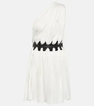 AZZEDINE ALAIA Alaïa Leather-trimmed Minidress