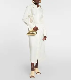 Simkhai Bridget Metal Shell Clutch - Gold