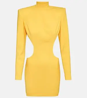 MONOT Mônot Cutout Crêpe Minidress - Yellow