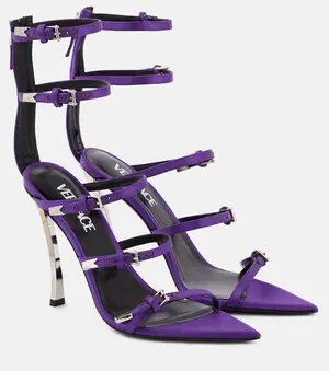 Versace Pin-point Leather Sandals - Purple