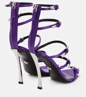 Versace Pin-point Leather Sandals - Purple