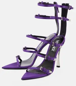 Versace Pin-point Leather Sandals - Purple