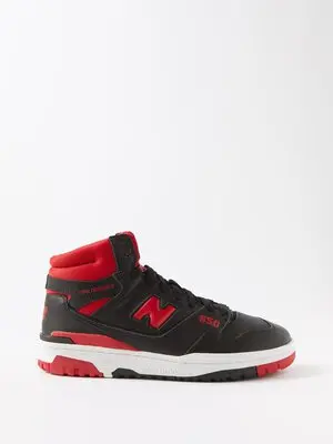 NEW BALANCE New Balance - Bb650 Leather High-top Trainers - Mens - Red Black - Red Black