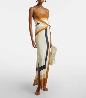 SIR. Printed Silk Maxi Dress