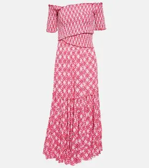 Poupette St Barth Soledad Printed Midi Dress - Pink