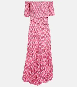 Poupette St Barth Soledad Printed Midi Dress - Pink