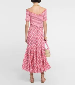 Poupette St Barth Soledad Printed Midi Dress - Pink
