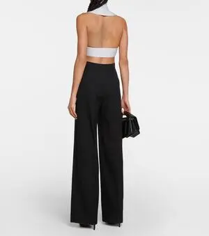 Alaïa Ribbed-knit Crop Top - Blue