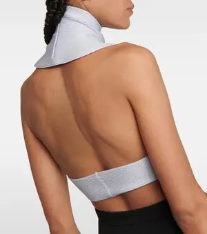 Alaïa Ribbed-knit Crop Top - Blue