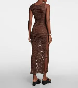 SIR. Aline Cutout Crochet Midi Dress
