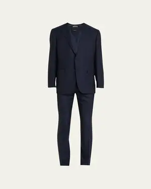 Zegna 15milmil15 Micro-check Wool Suit - Navy Solid