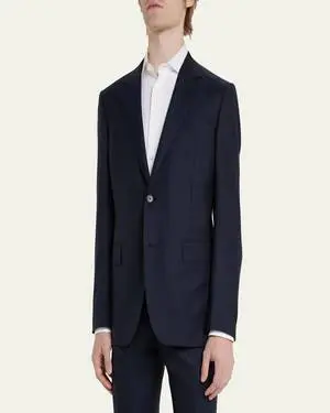 Zegna 15milmil15 Micro-check Wool Suit - Navy Solid