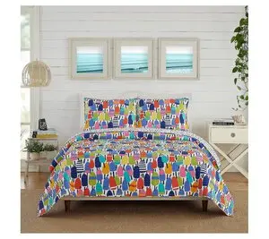 MAKERS COLLECTIVE Kate Nelligan Buoys King Quilt Set 3 Piece - One-color