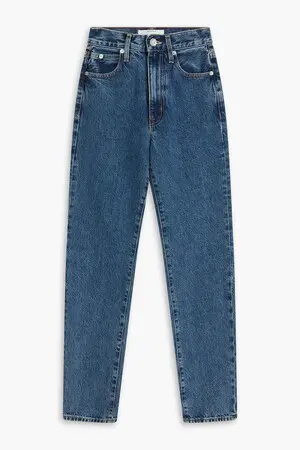 SLVRLAKE London Distressed Straight-leg Jeans - Mid Denim