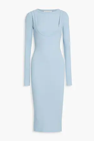 THE LINE BY K Layered Stretch Cotton And Modalblend Jersey Midi Dress - Sky Blue