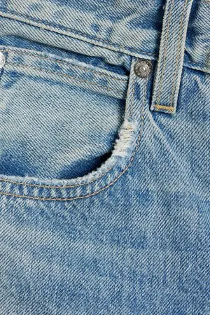 SLVRLAKE Hero Frayed High-rise Straight-leg Jeans - Mid Denim