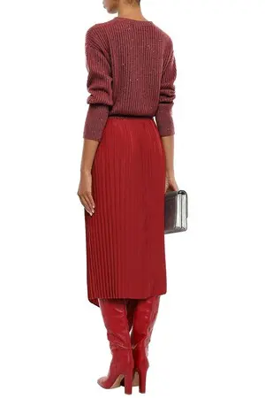 Brunello Cucinelli Sequinembellished Ribbed Cashmere And Silkblend Sweater