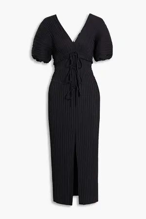 A.L.C. Stella Plissé-woven Midi Dress