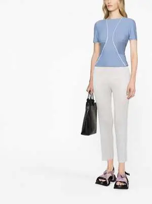 Issey Miyake Plissé Cropped Trousers - Grey