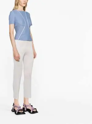 Issey Miyake Plissé Cropped Trousers - Grey