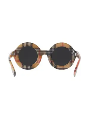 Burberry Vintage Check Round-frame Sunglasses