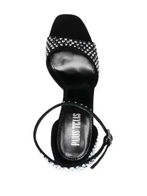 Paris Texas Holly Fiona 100mm Suede Sandals - Black