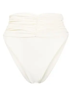 Magda Butrym High-waisted Ruched Bikini Bottoms - Neutrals