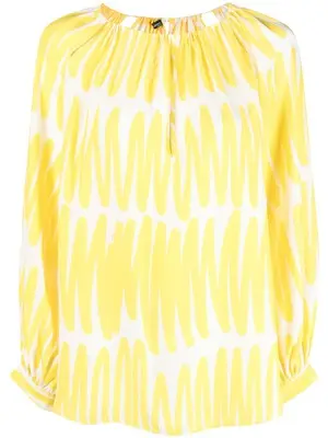 Kiton Abstract-print Silk Blouse