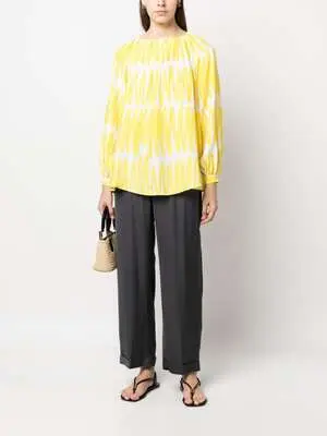 Kiton Abstract-print Silk Blouse