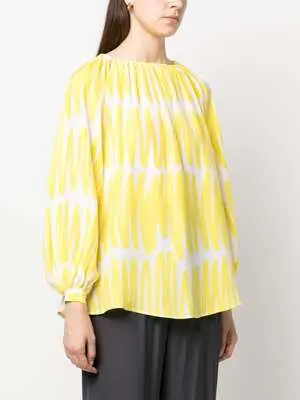 Kiton Abstract-print Silk Blouse