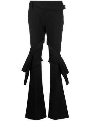 AMBUSH Strap-detail Flared Trousers - Black