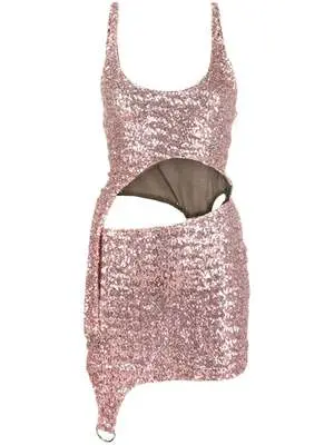 AMBUSH Cut-out Sequin Mini Dress - Pink