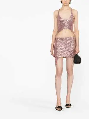 AMBUSH Cut-out Sequin Mini Dress - Pink