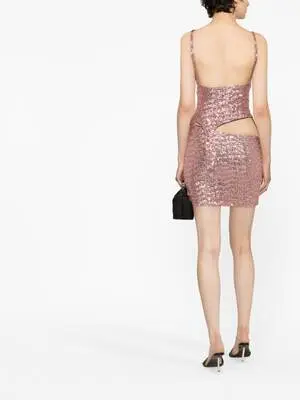 AMBUSH Cut-out Sequin Mini Dress - Pink